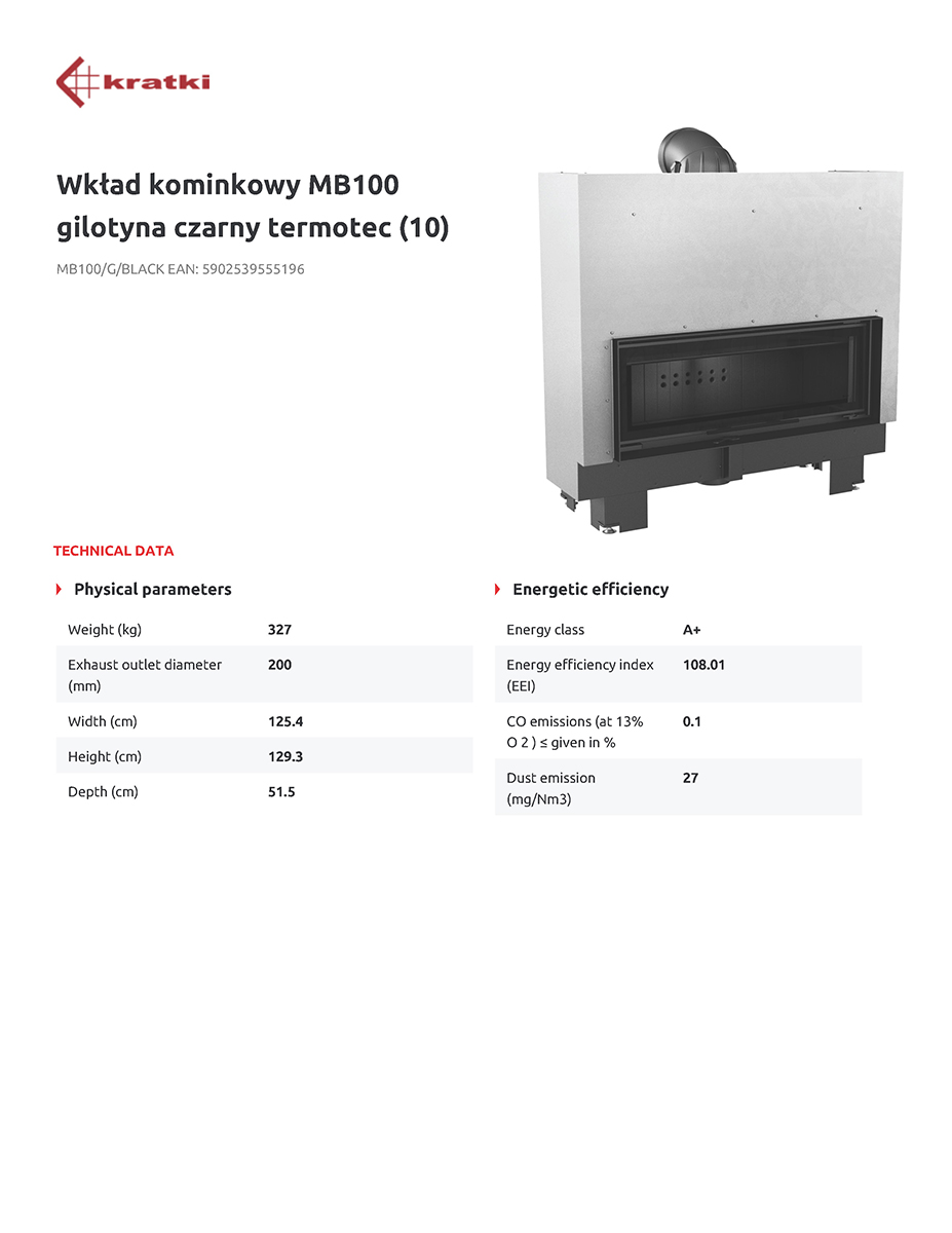 KRATKI MB 100/G/BLACK (A+) 14KW (120-150M2) - Petraland